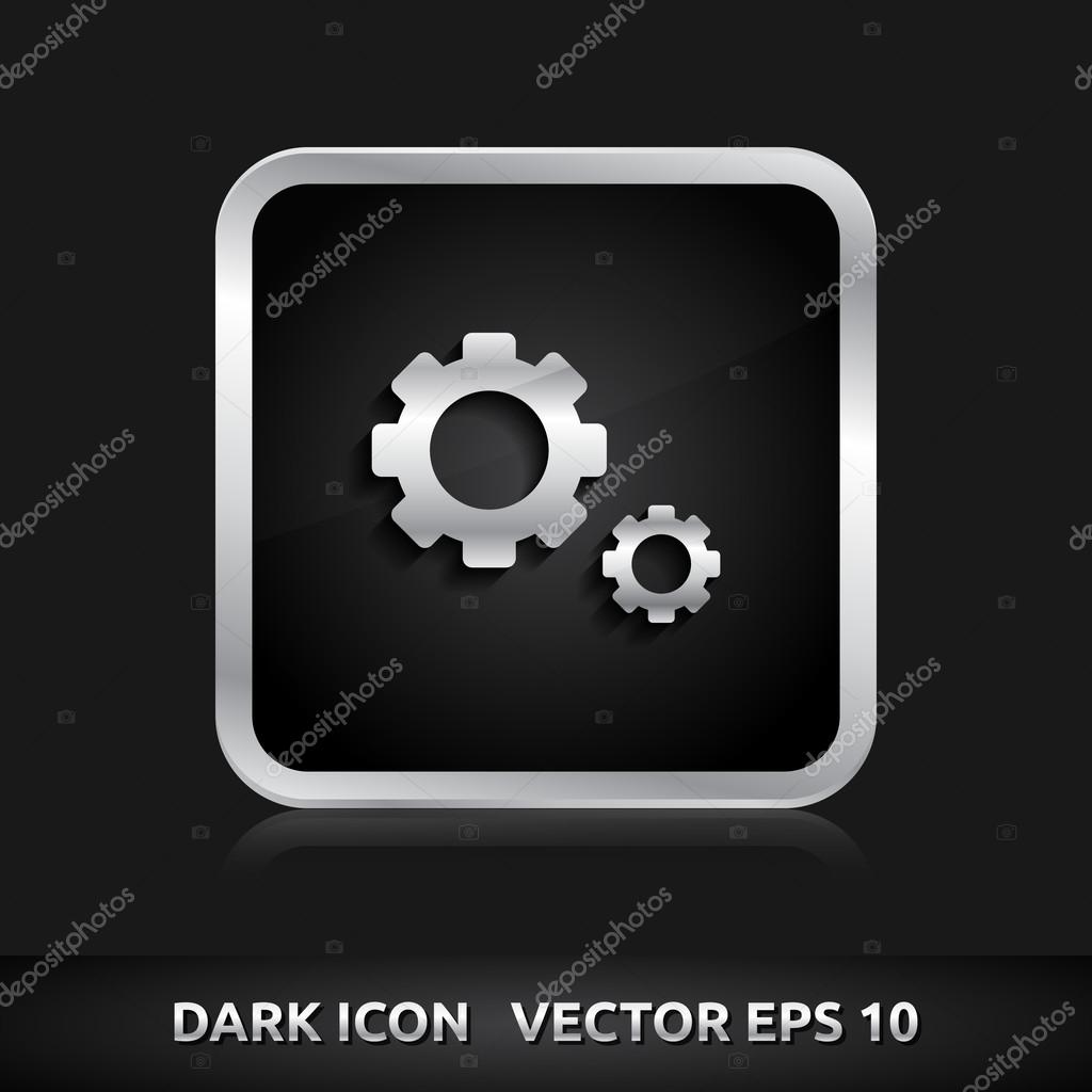 Settings icon silver metal Stock Vector Image by ©Betavid #49766349