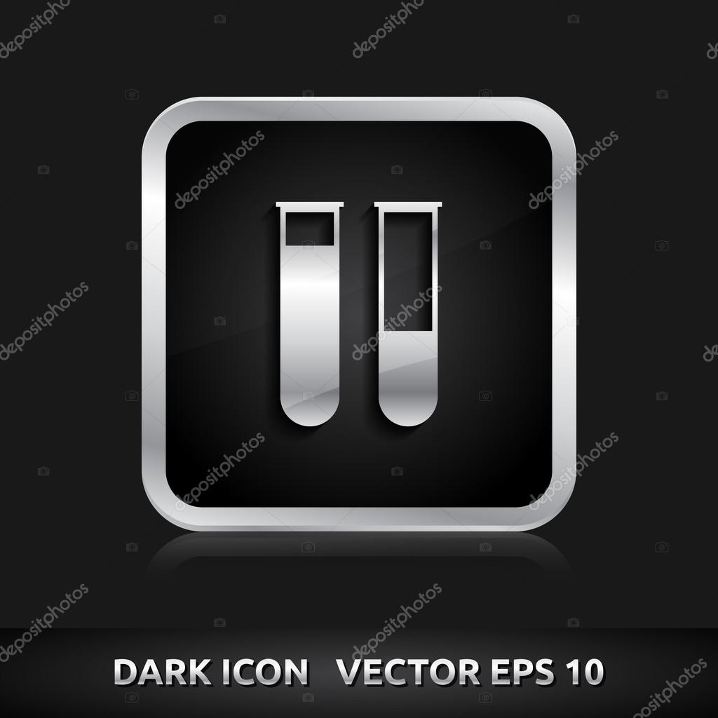 Test tubes laboratory icon silver metal Stock Vector by ©Betavid 49766477