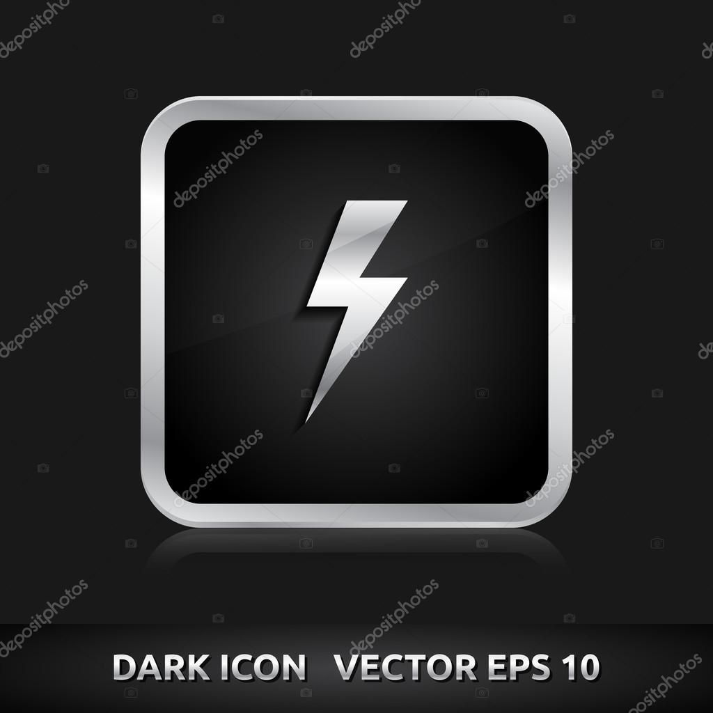Light bolt flash icon silver metal — Stock Vector © Betavid #49768801