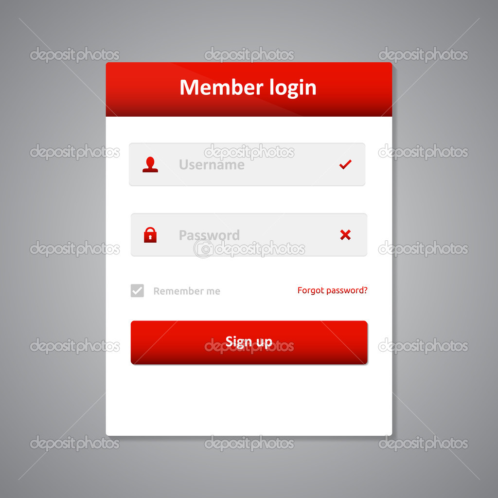 Member login template Stock Vector by ©Betavid 49777079