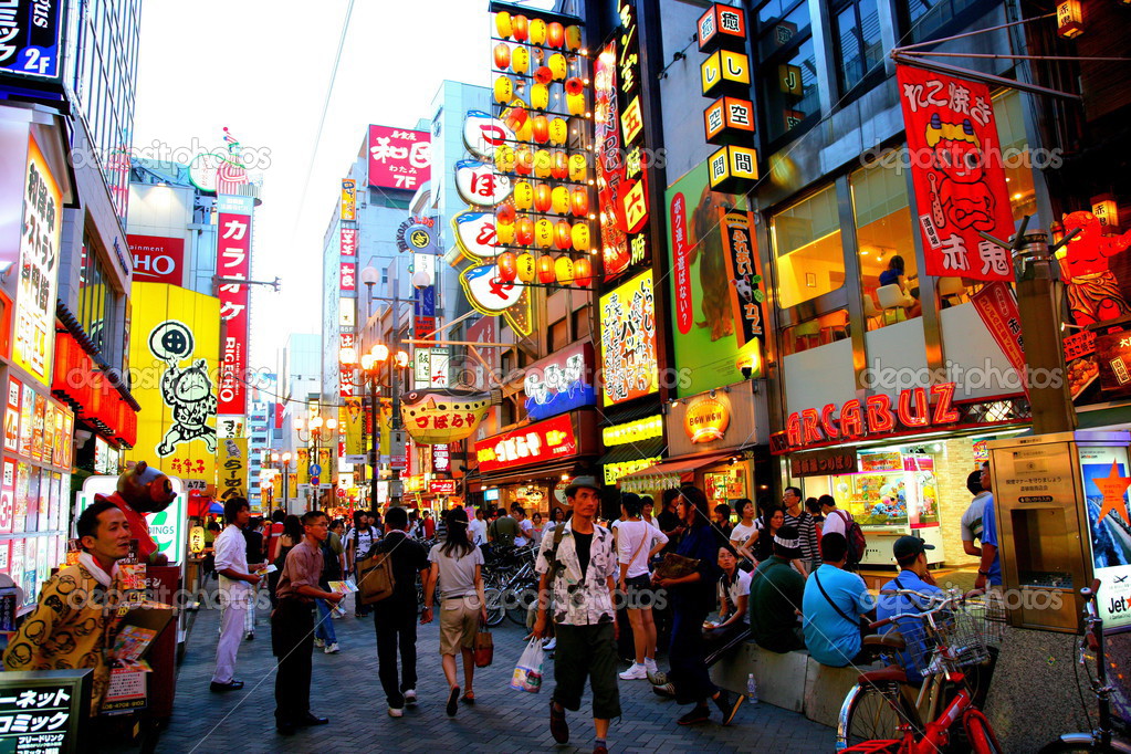 Shinsaibashi Osaka Dotonbori is the largest food street – Stock ...
