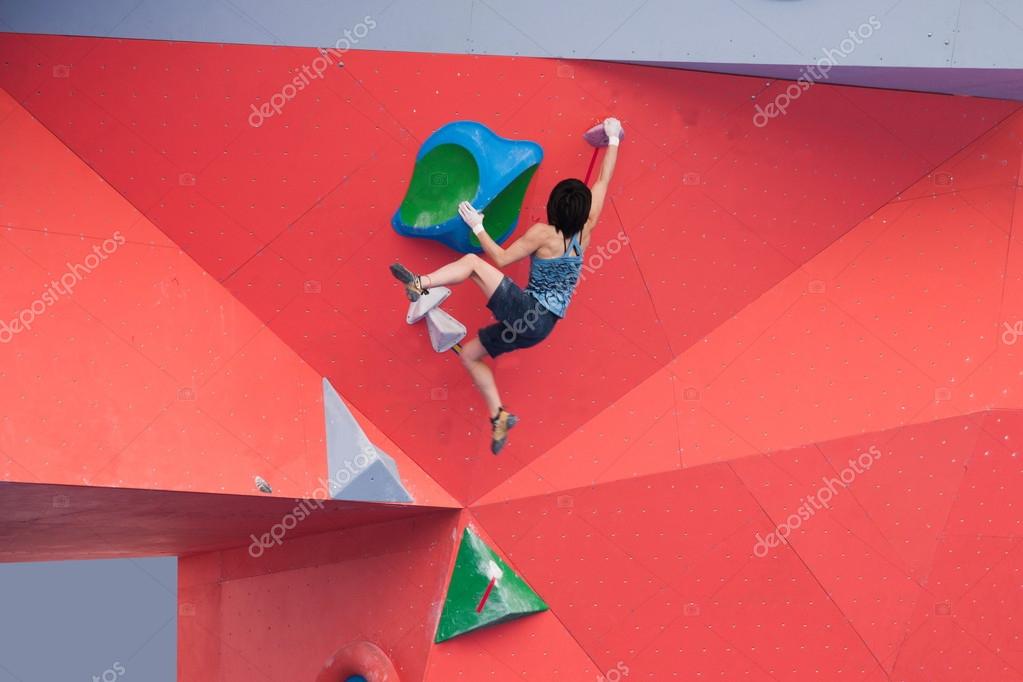 Men and women climbing race — Stock Photo © jingaiping #40189487