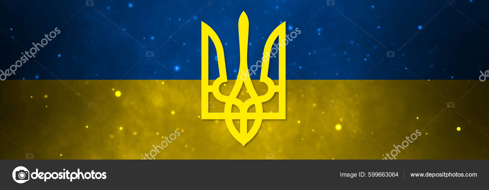 Ukrainian State Emblem Background Yellow Blue Flag — Stock Photo © b.b ...