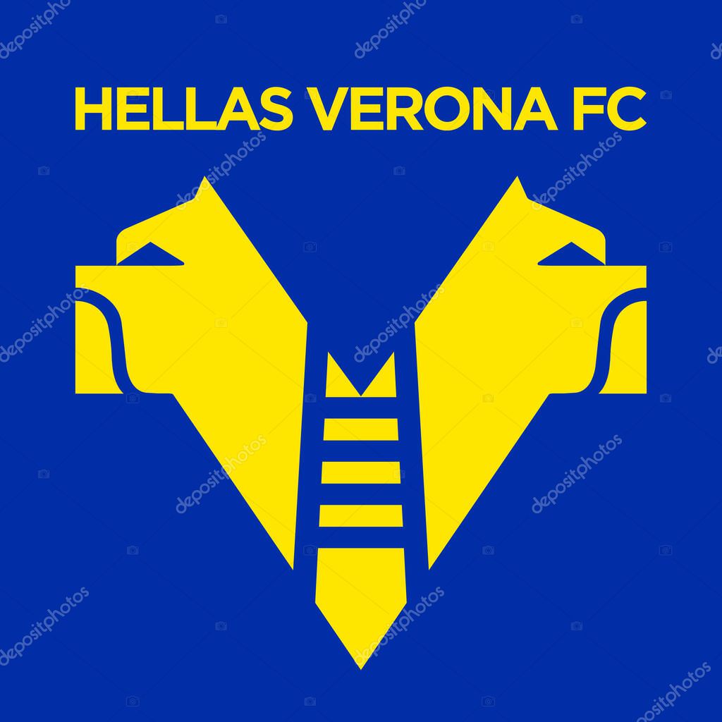 Verona, Italia, abril de 2022 - Hellas Verona F.C. Logo de la marca ...