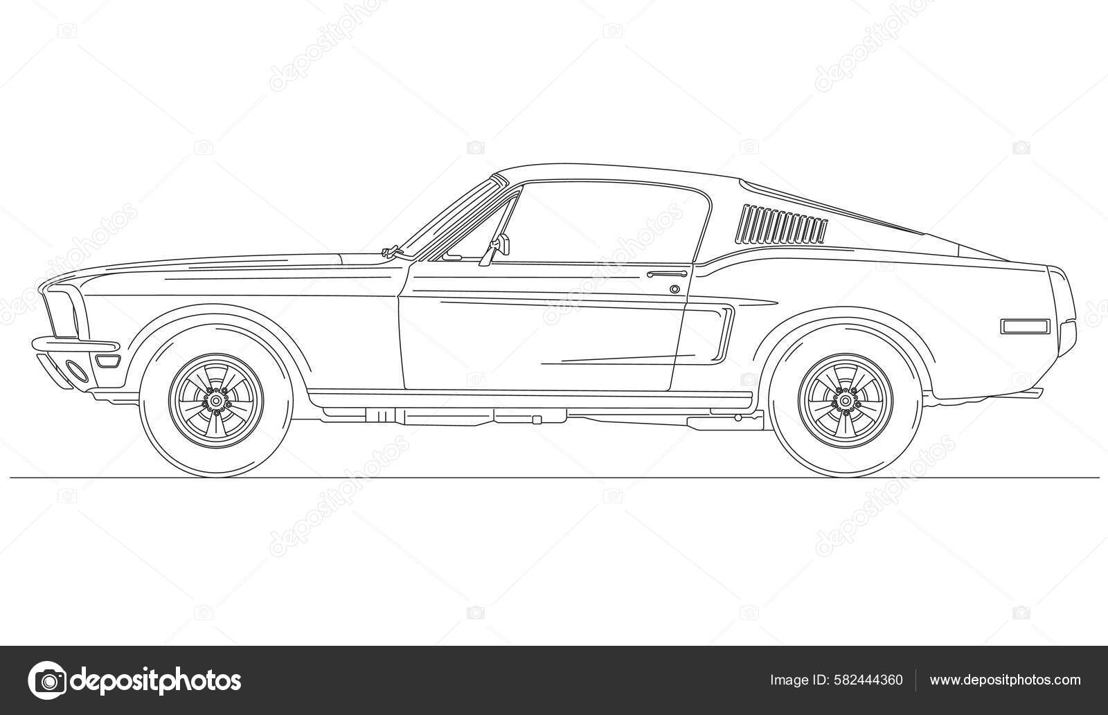 Mustang Side Drawing