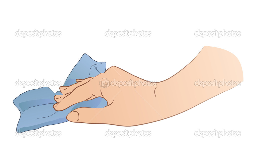 Hand Holding Rag Stock Vector by ©dondreamy 29195423