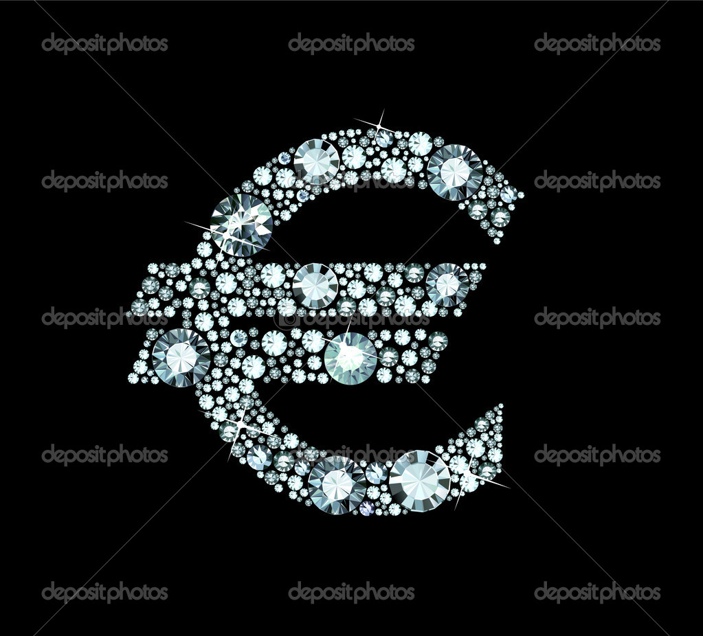 Diamond Euro Sign — Stock Vector © dondreamy #35736431
