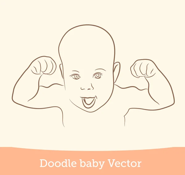 Imagens vetoriais Criança forte desenho | Depositphotos