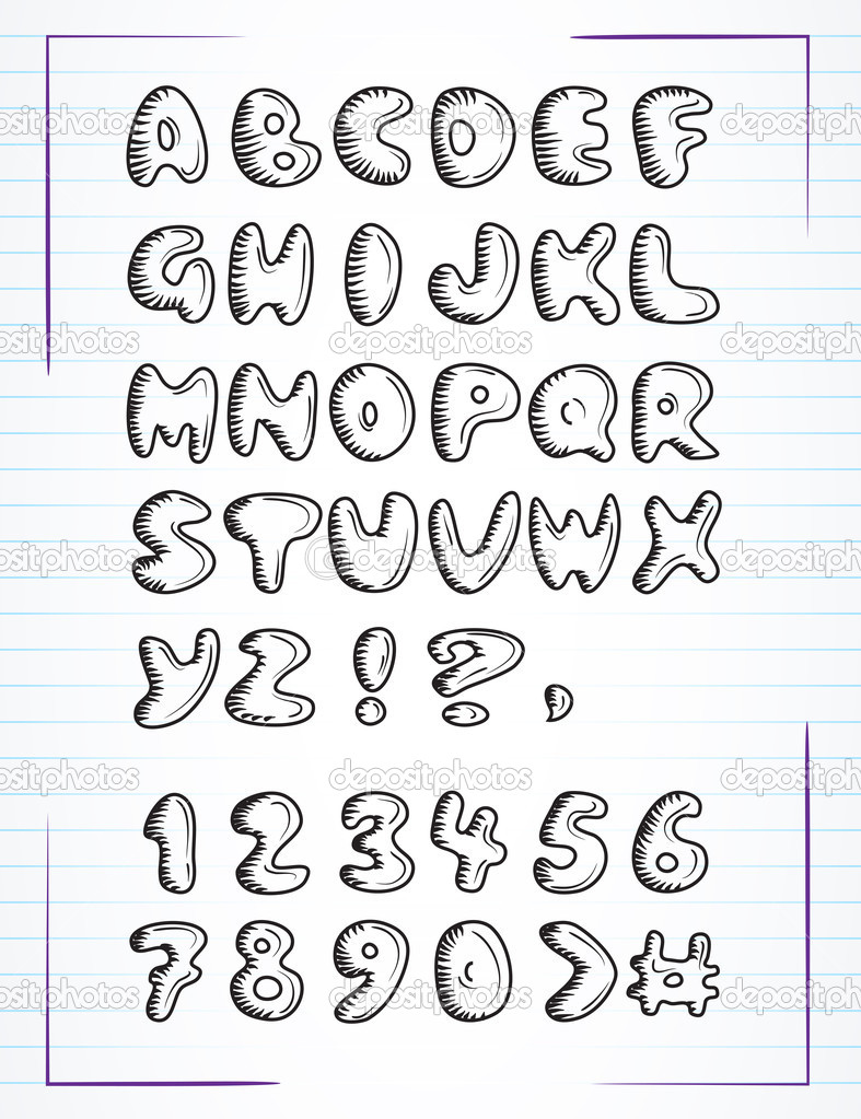 Doodle alphabet Stock Vector by ©samoilik 26051097