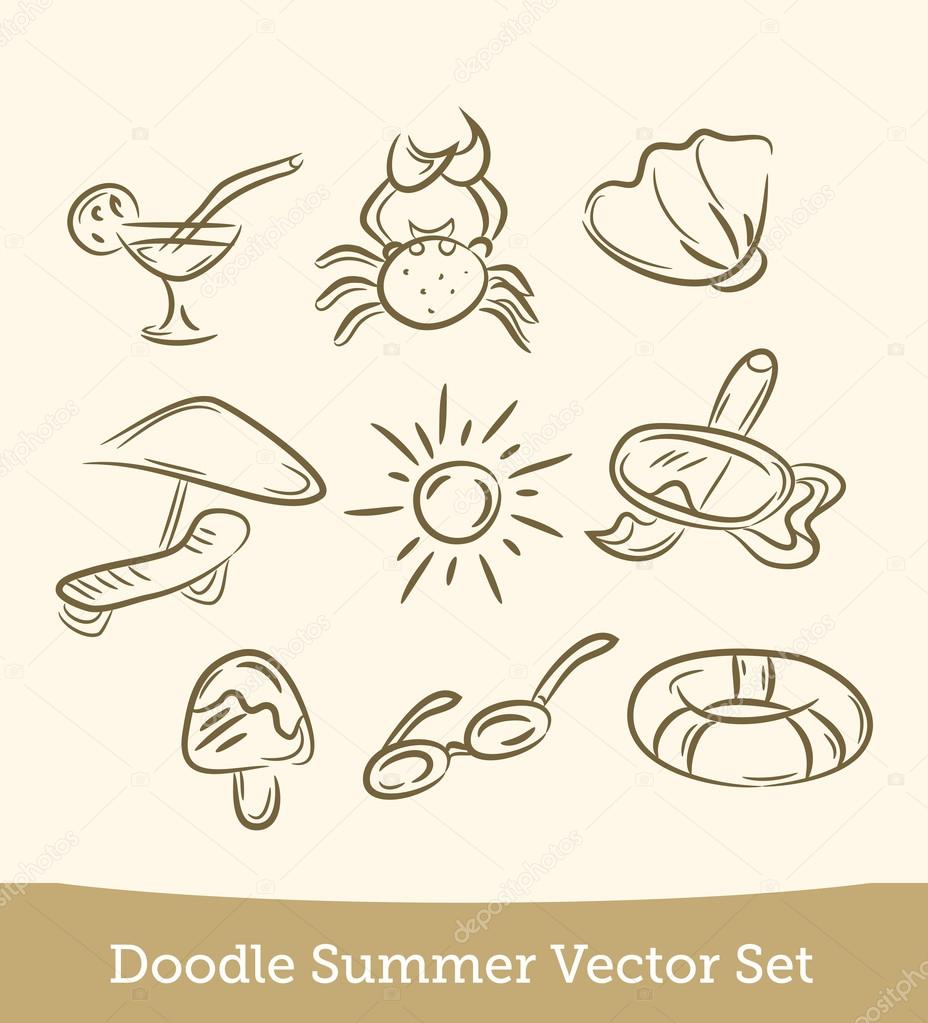 Doodle summer set Stock Vector Image by ©samoilik #26051577