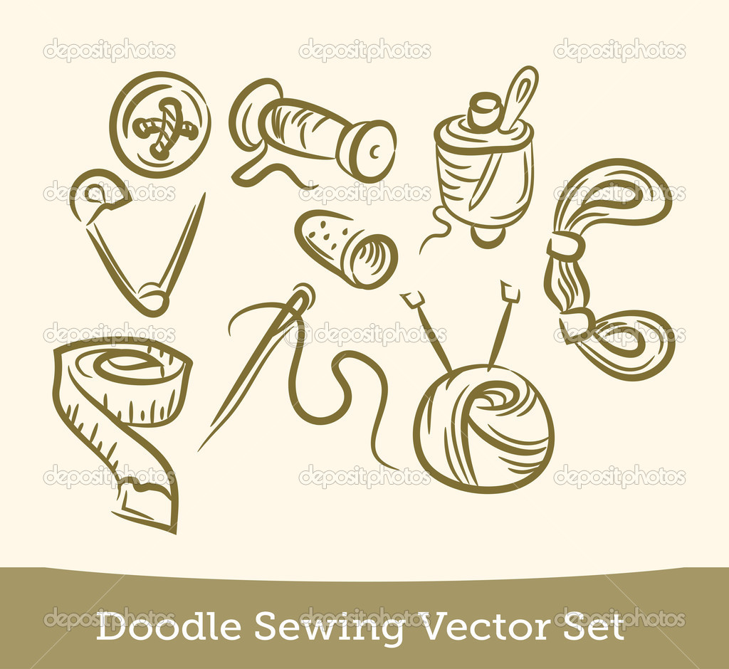 Doodle sewing set Stock Vector Image by ©samoilik #26051741