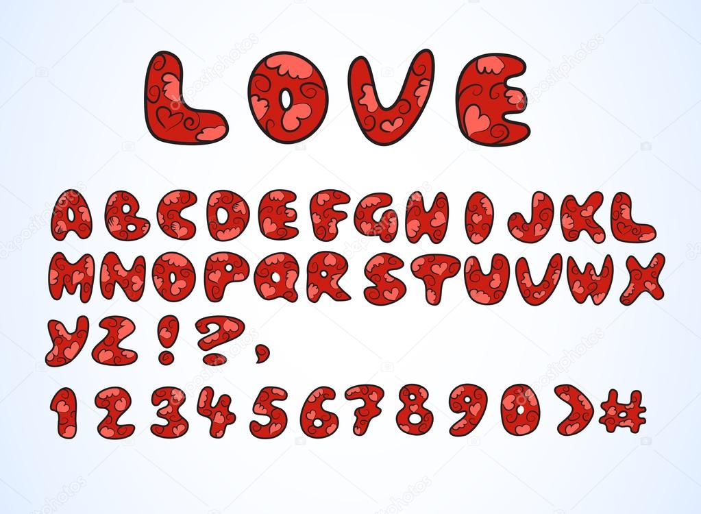 Love doodle alphabet Stock Vector by ©samoilik 28934559