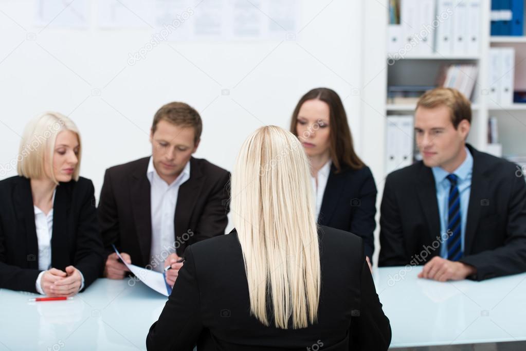 Human resources team conducting an interview — Stock Photo © racorn ...