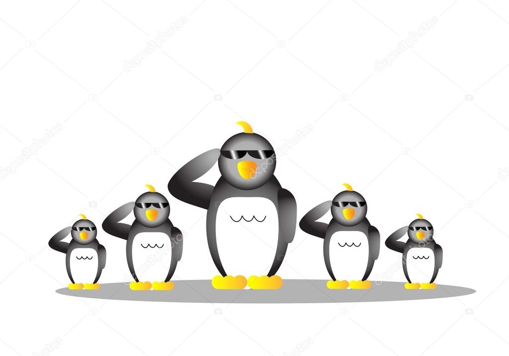Smart Penguin with sunglasses Cartoon Saloot Stock Vector Image by ...