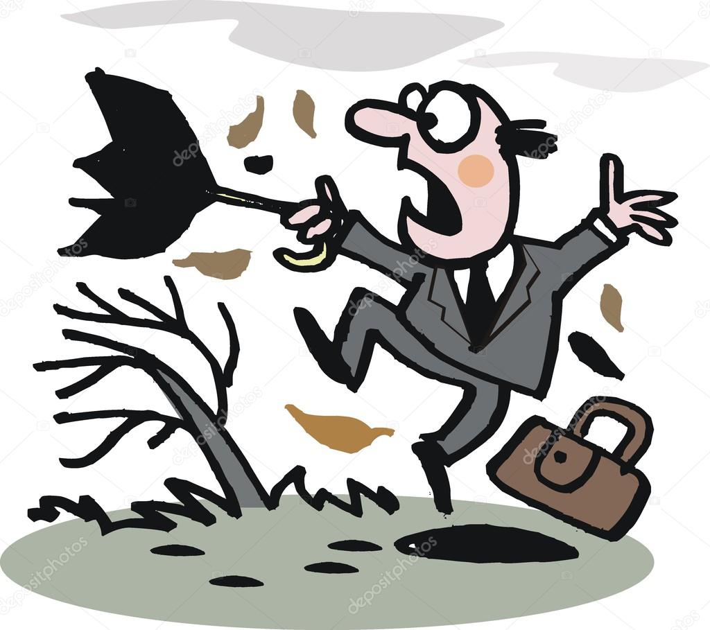 Strong Wind Cartoon