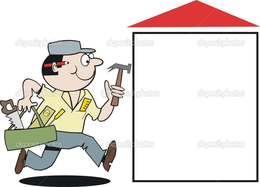 Caricature de menuisier marchand fonctionnant avec des outils Vecteur ...