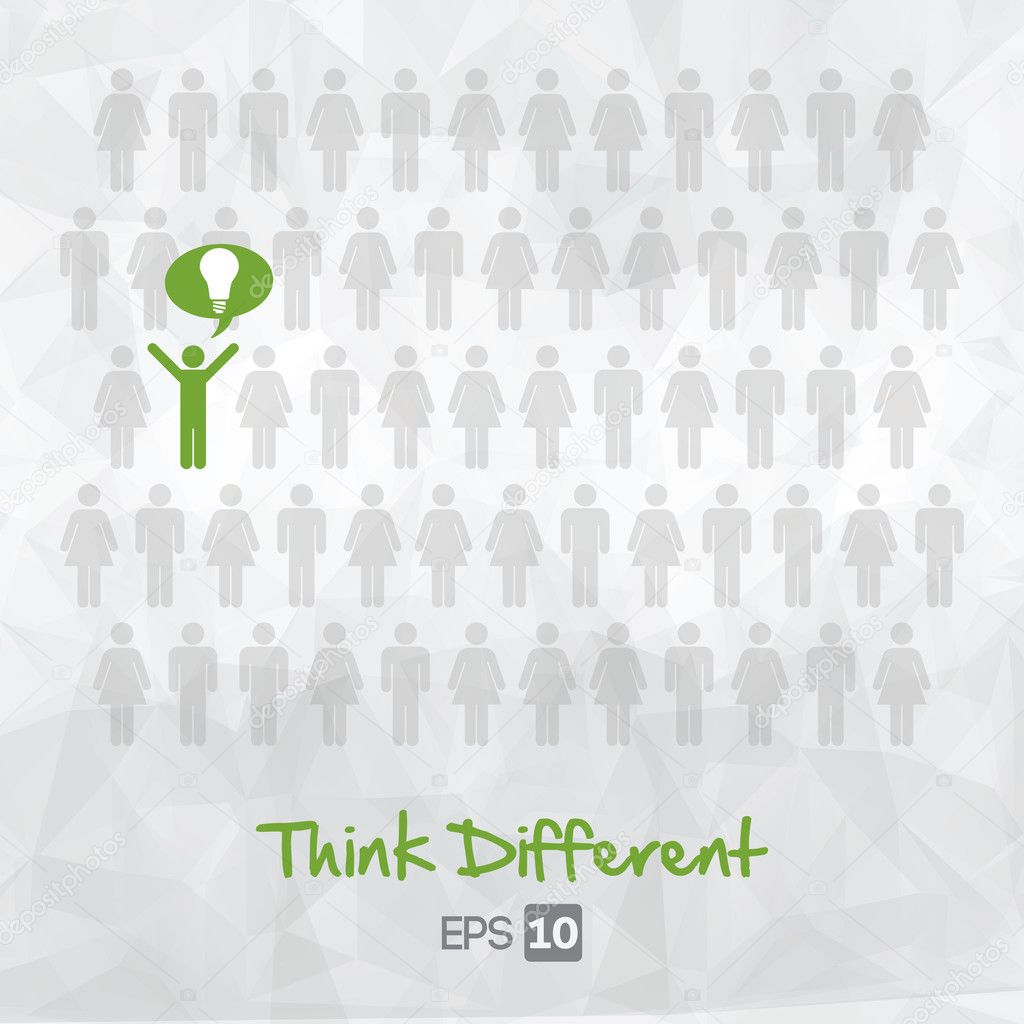 Illustration of people icons, think different, vector illustrati ...