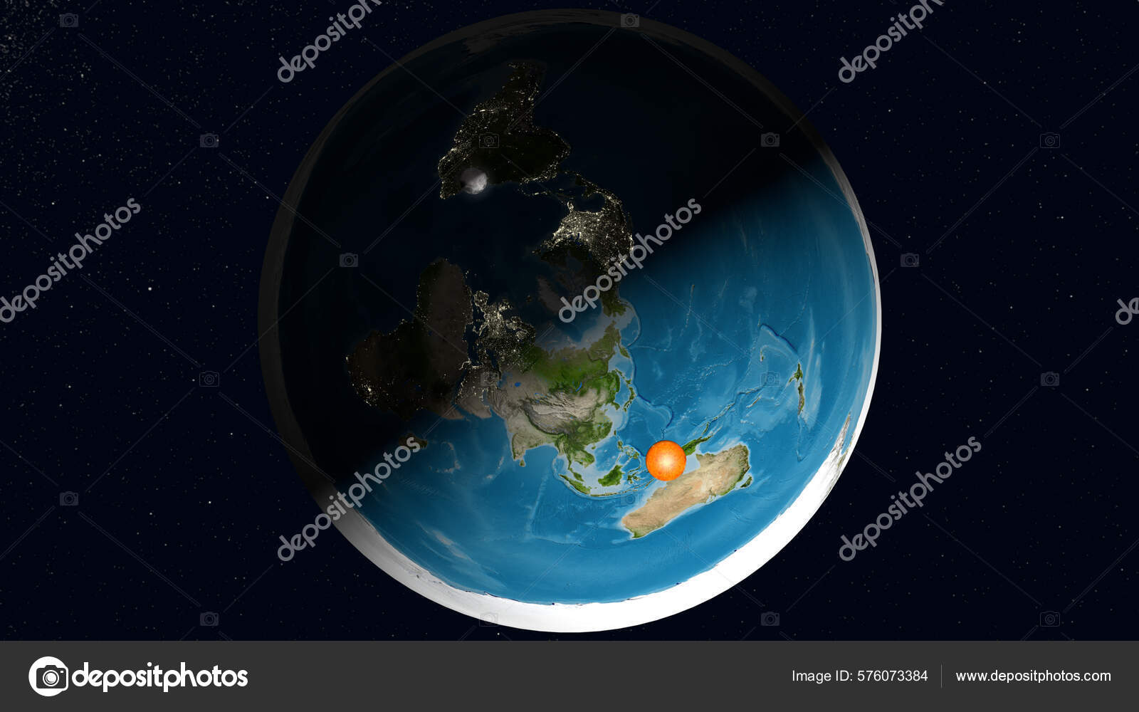 Flat Earth Top View Ancient Geocentric Concept Universe Stock Photo by ...