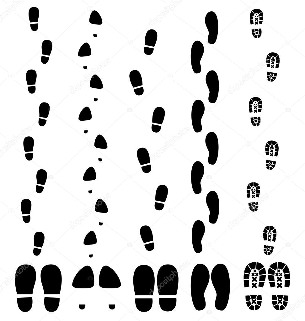 Collection of vector footprint silhouettes — Stock Vector © tereez ...
