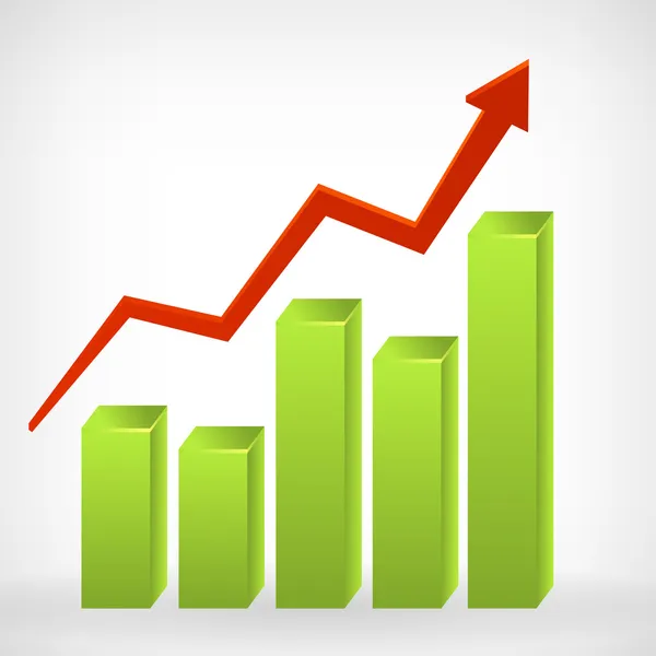 Positive business sales chart arrow — Stock Vector © sputanski #52618489