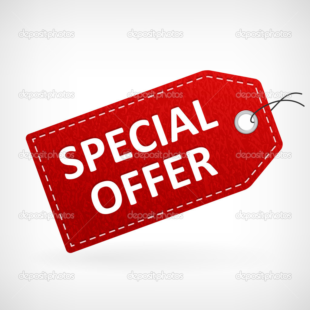 Red leather special offer label — Stock Vector © sputanski #28615587