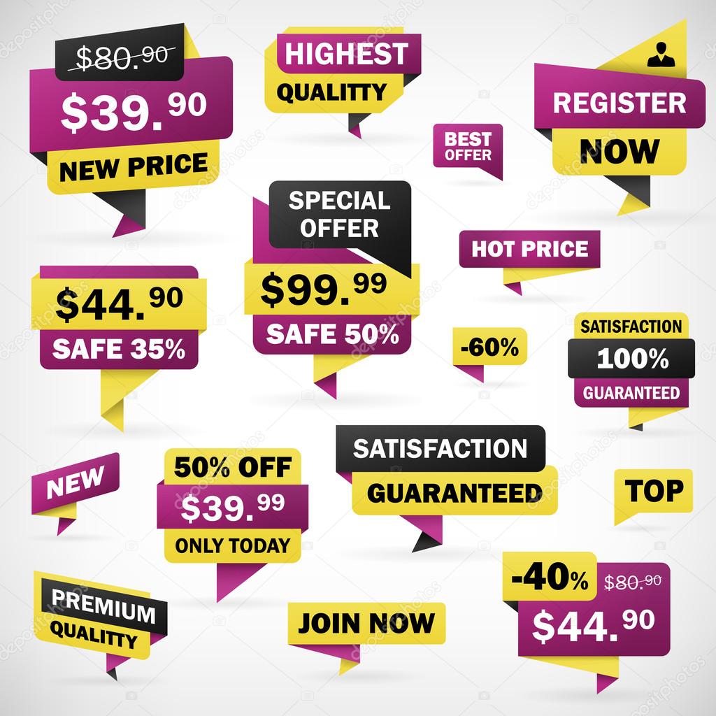 Set business offer price sticker and banners Stock Vector Image by ...