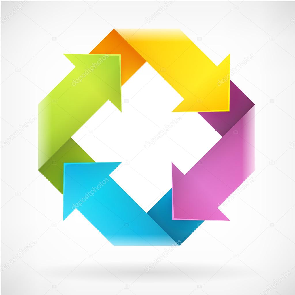 Square rotate arrow colorful logo template Stock Vector Image by ...