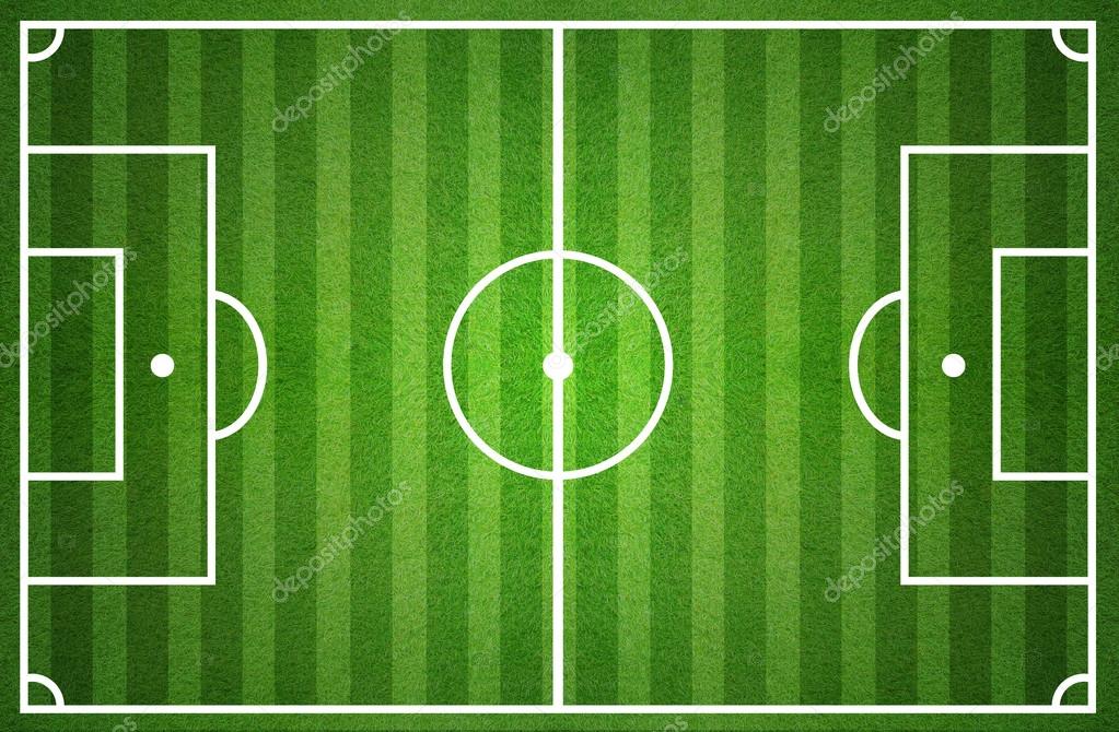 Yukarıdan gelen yeşil futbol sahası | Stok fotoğrafçılık ©casanowe1 ...