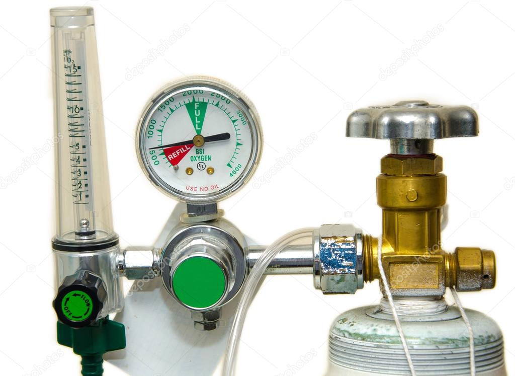 Oxygen Tank and Regulator Gauges Stock Photo by ©casanowe1 50439661