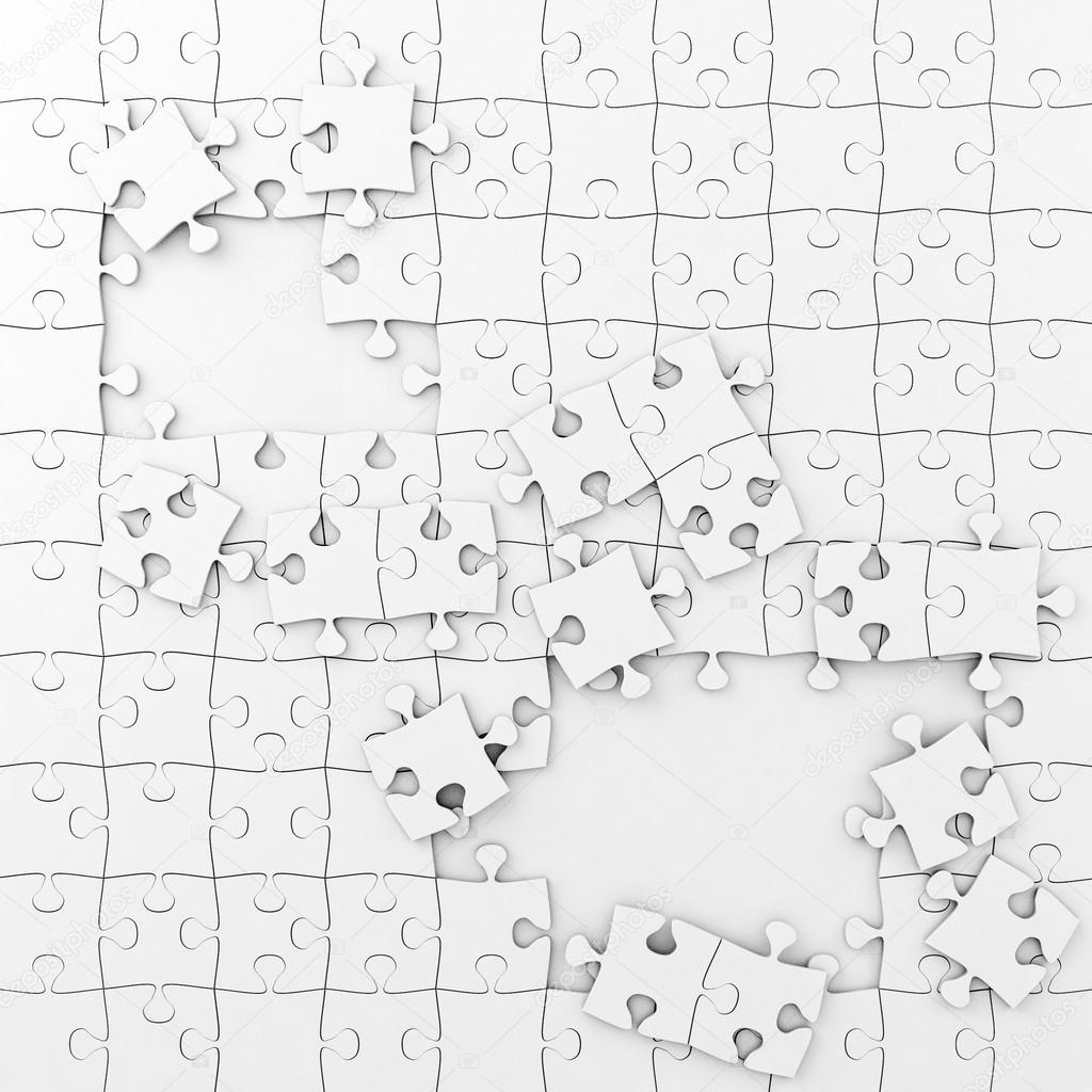 White Puzzle Illustration, Background, Unfinished Jigsaw Stock Photo by ...
