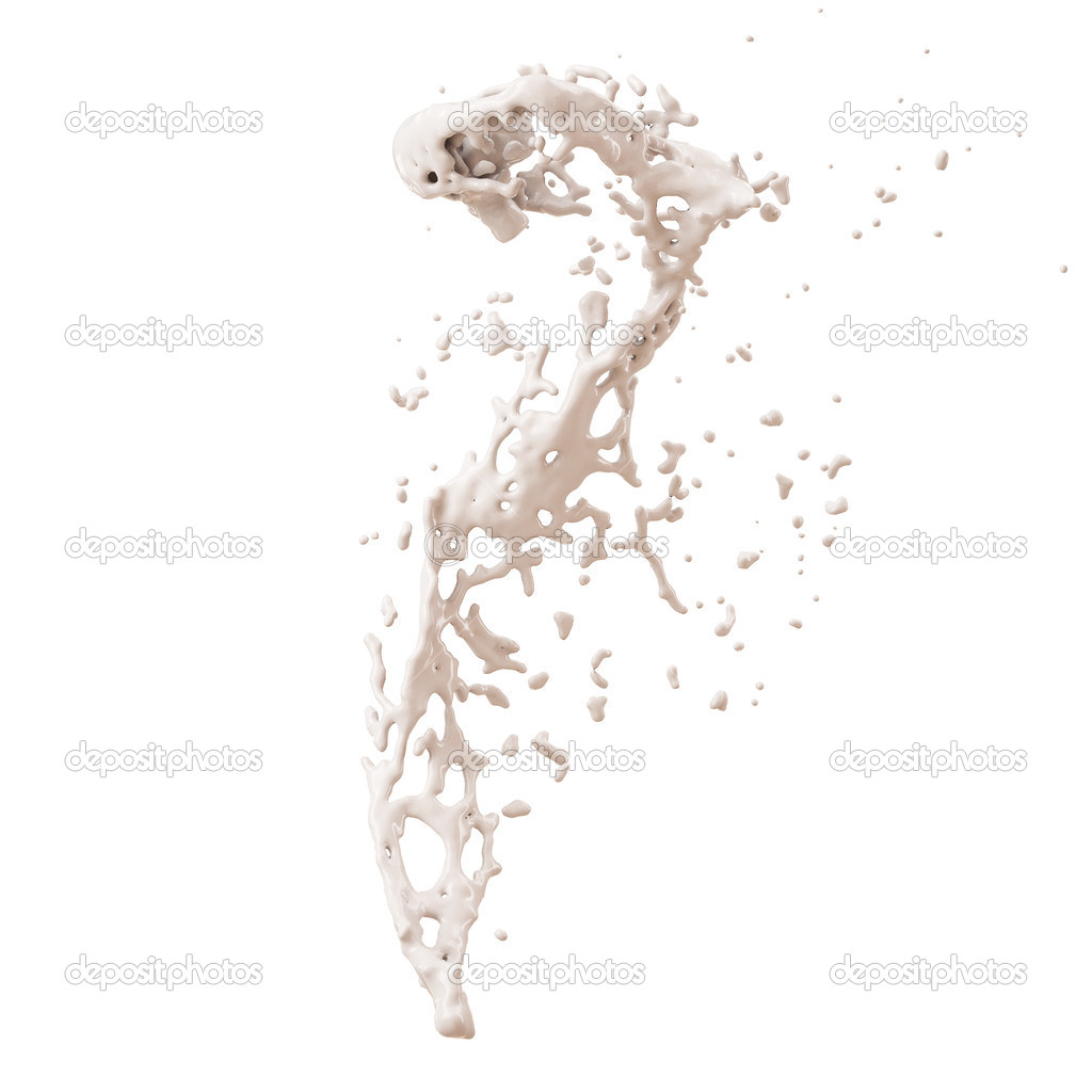White Chocolate Splash Isolated on White Background. White Cream, Stock ...