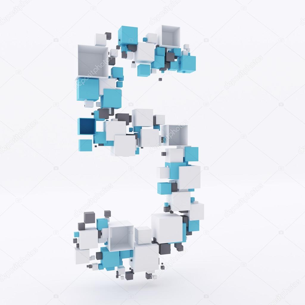 Number Five Made of Cubes 3d — Stock Photo © CorDesign #25199699