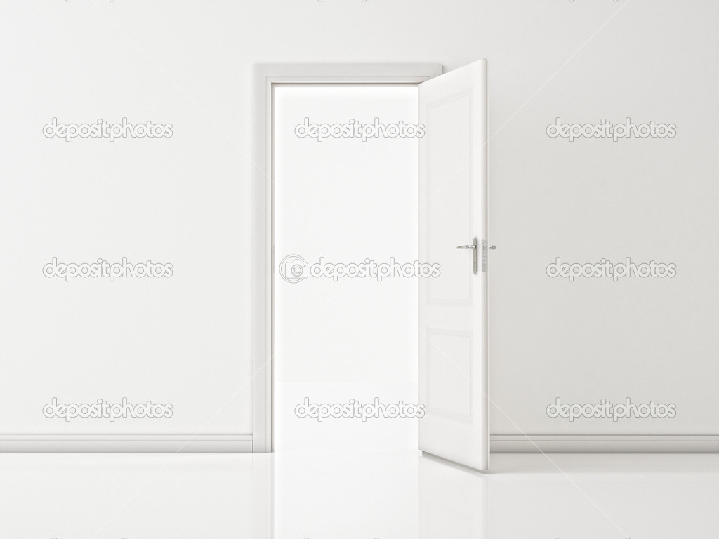 Open White Door on White Wall, Illustration ⬇ Stock Photo, Image by ...