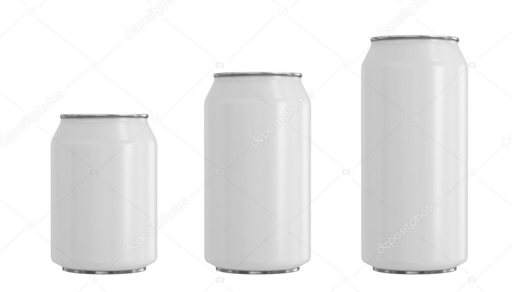Can Collection on White Background, three size Stock Photo by ...