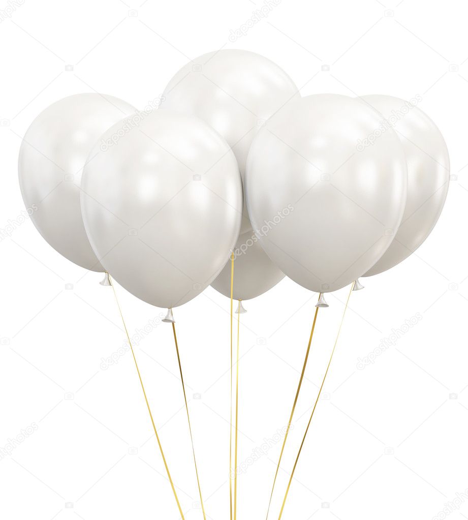 White Balloons isolated on White Background — Stock Photo © CorDesign ...