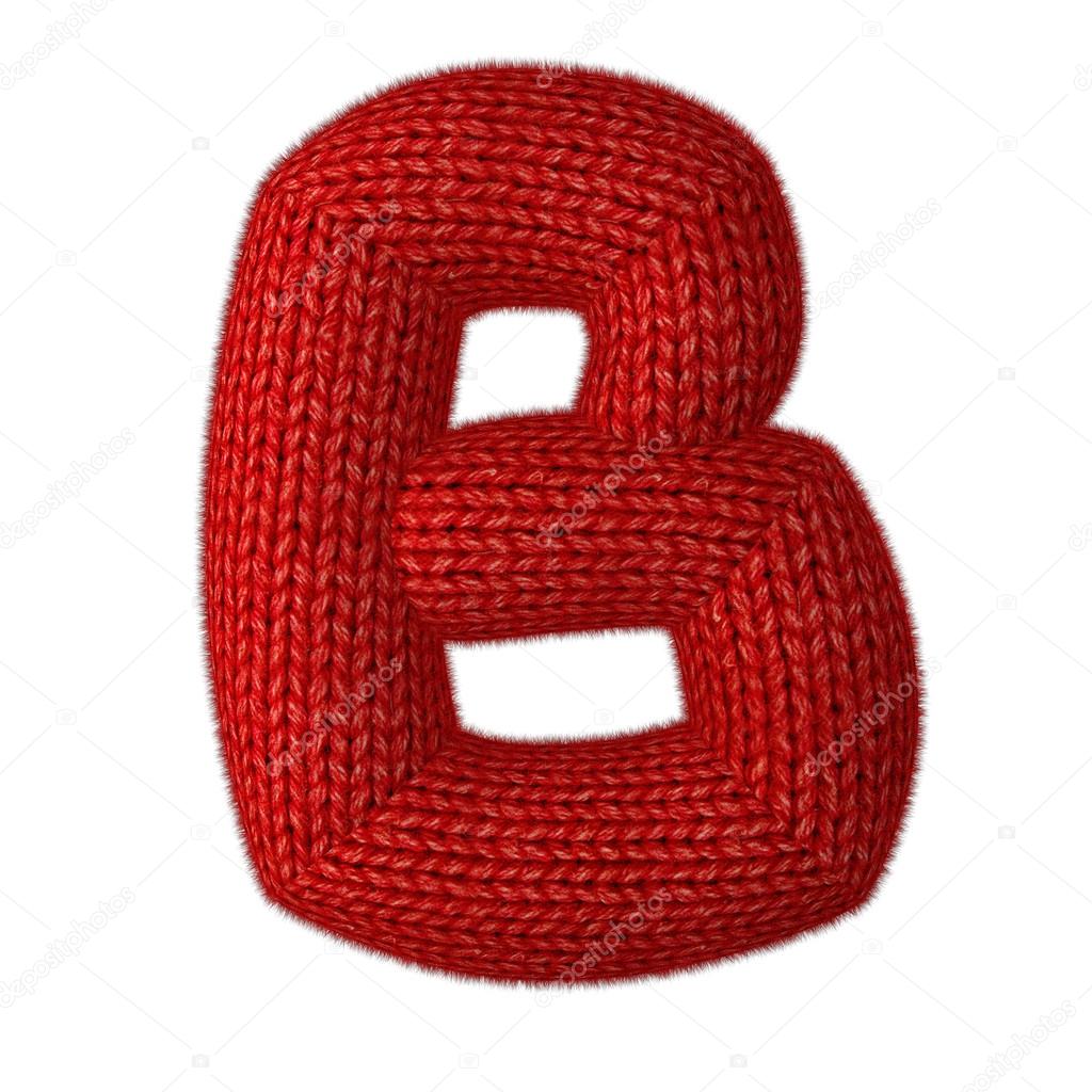 Letter B Made of Wool Knit Isolated on White Background — Stock Photo ...