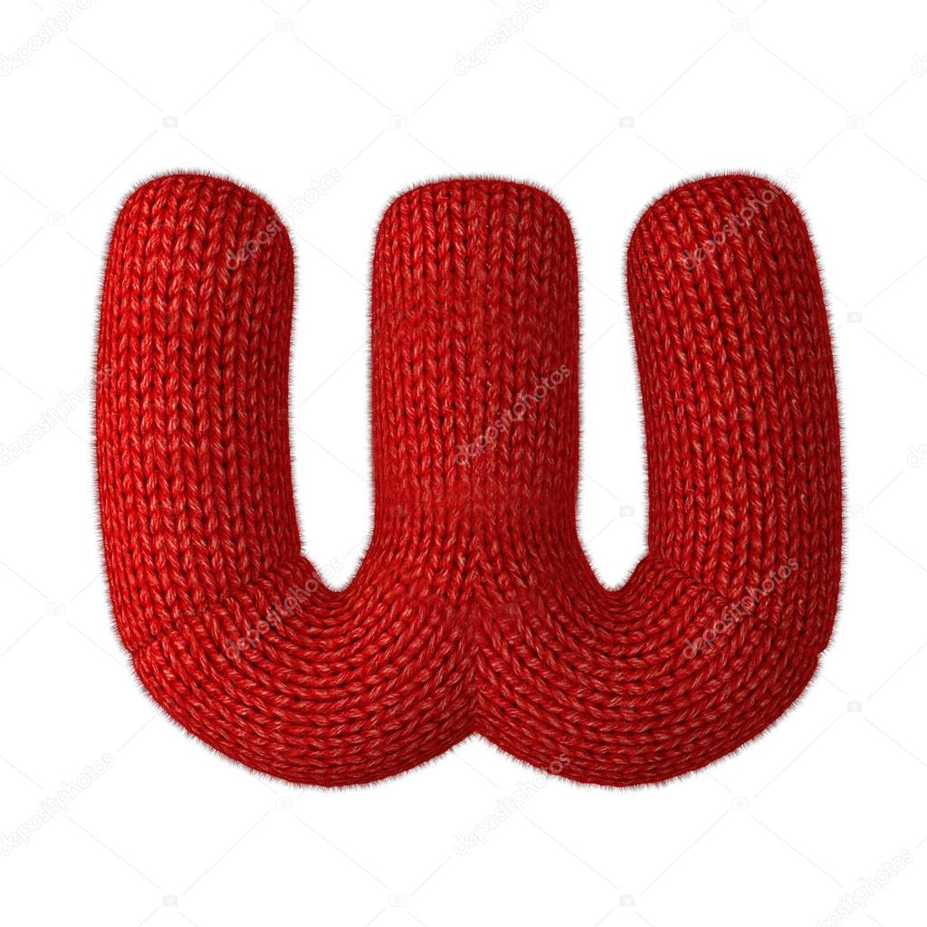 Letter W Made of Wool Knit Isolated on White Background Stock Photo by ...