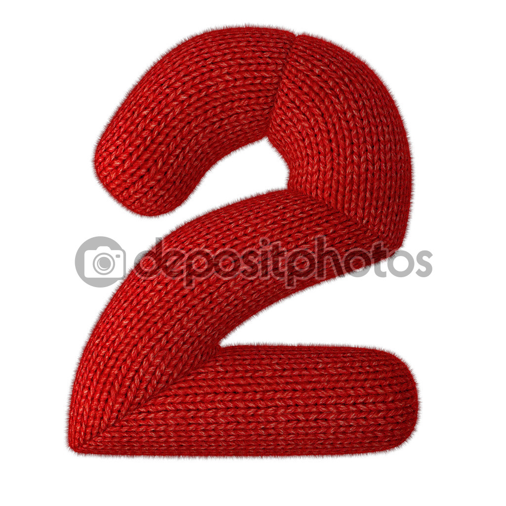 Number two Made of Wool Knit Isolated on White Background Stock Photo ...
