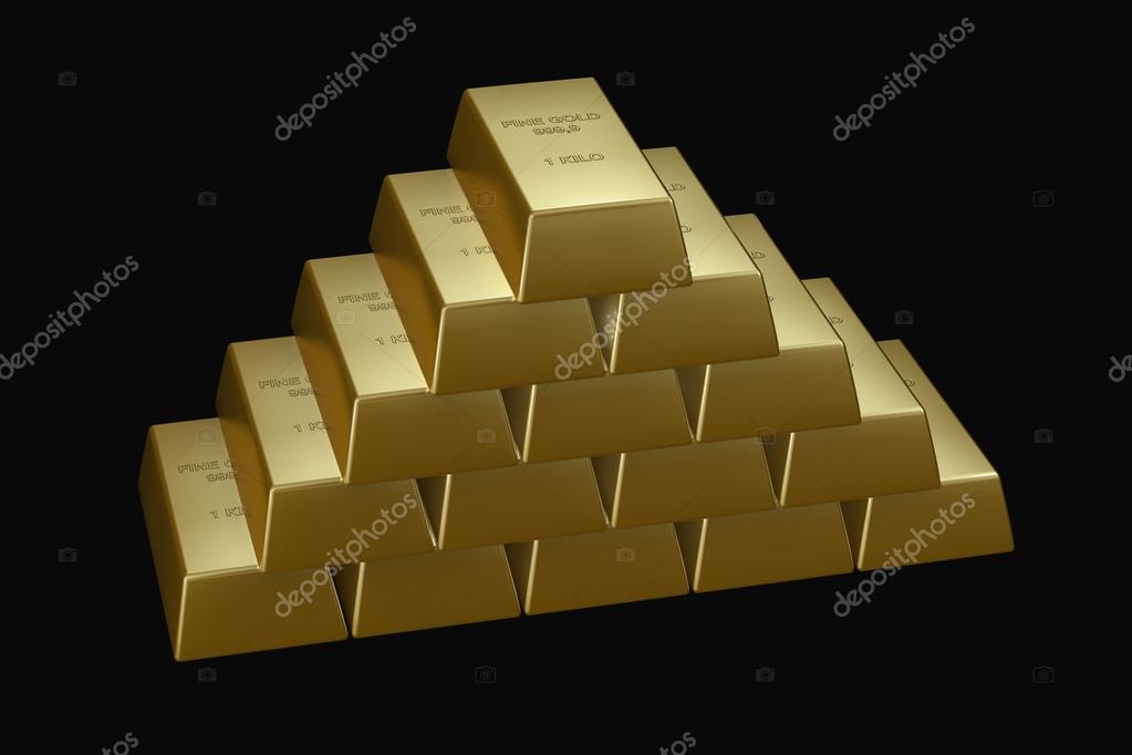 Gold bars pyramid Stock Photo by ©imagewell 25679423