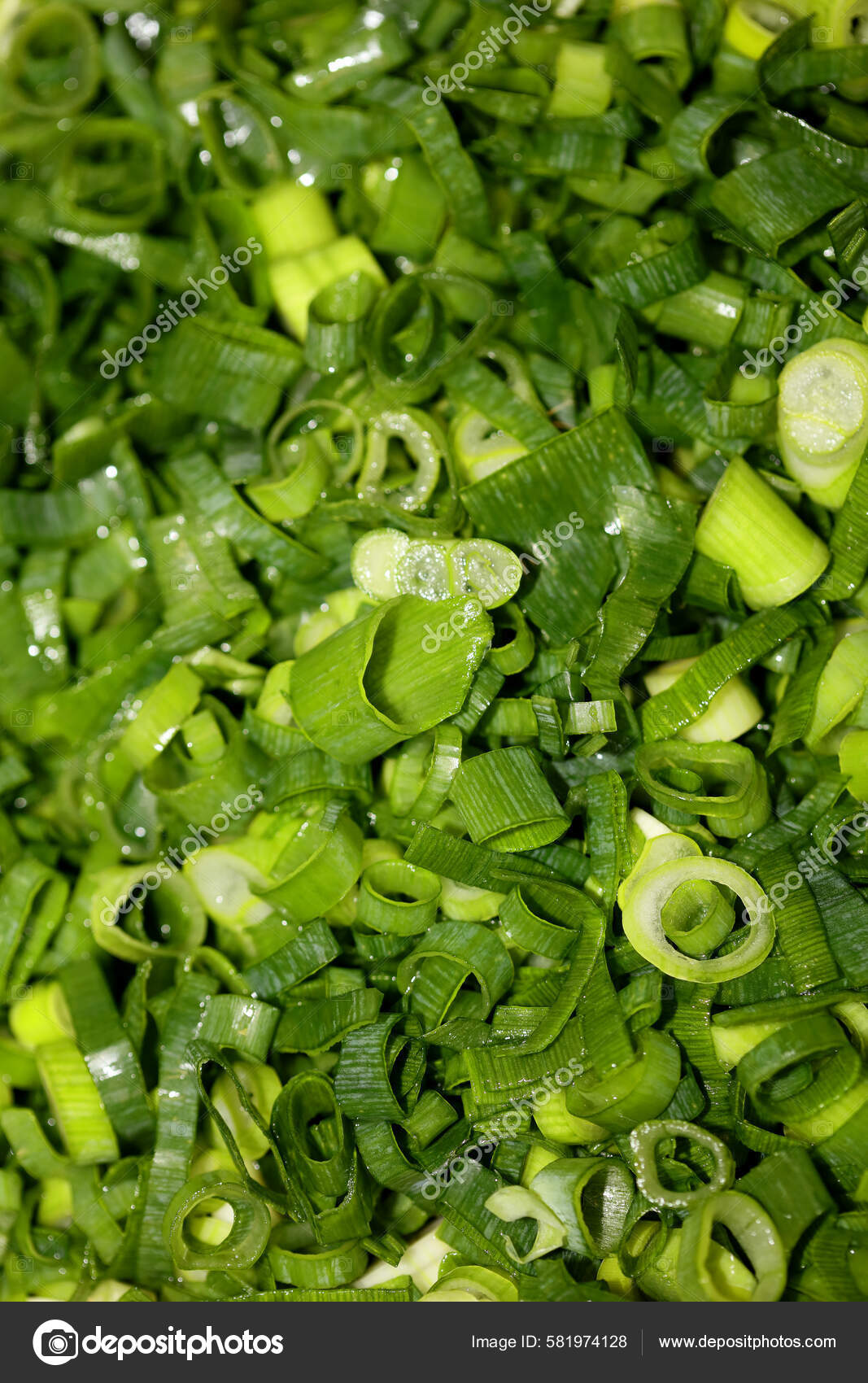 Chopped Scallions Green Onion Catering Macro Background Modern High ...