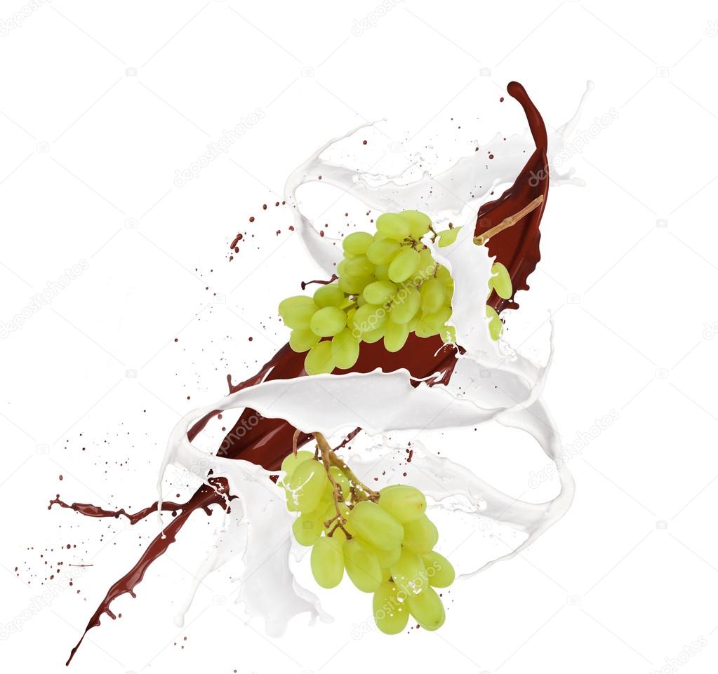 Grape milk splash — Stock Photo © habovka #36407823