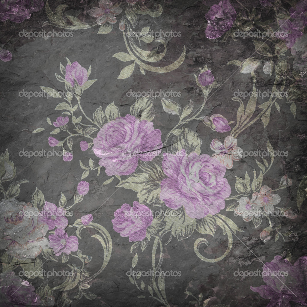 Rose wallpaper on stone background , Grunge design ⬇ Stock Photo, Image ...