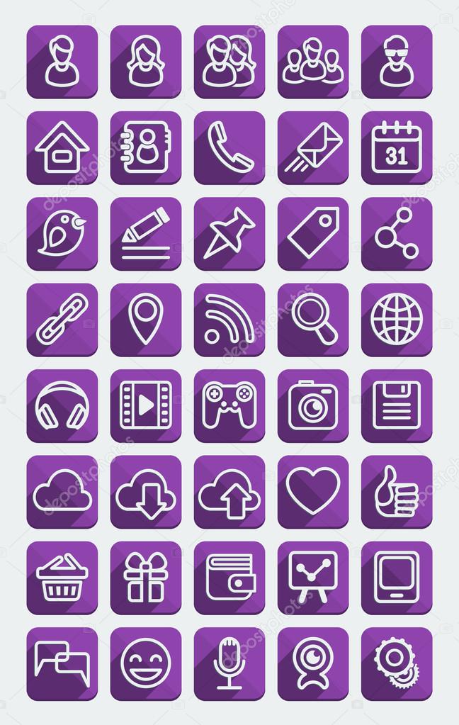 Purple Social Media Icons