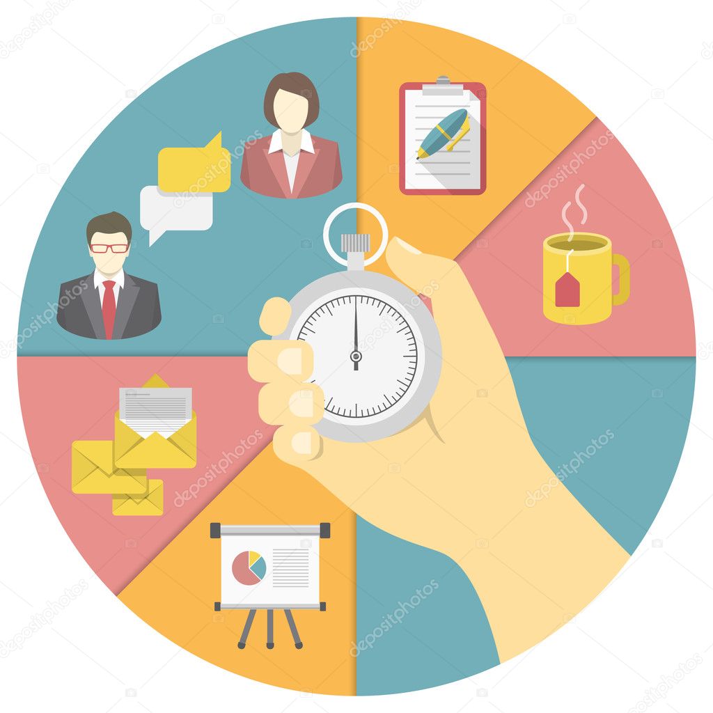 Time Management Concept — Stock Vector © vectorikart #43834231 Time Management Concept — Stock Vector © vectorikart #43834231