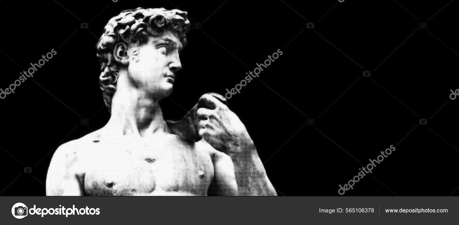Michelangelo David Busto Escultura Formato Vectorial Vector de stock ...