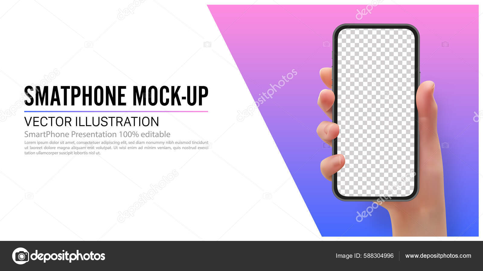 Realistic Smartphone Mockup Template Vector Format Vector de stock por ...