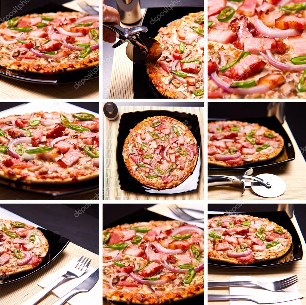 Pizza collage Stock Photo by ©steauarosie 25730961