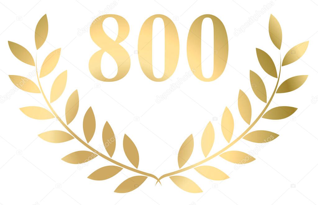 Corona de laurel oro 800 vector aislado sobre un fondo blanco 2022