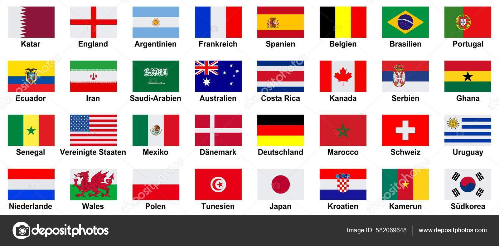 Flags Different Countries White Background Stock Vector Image by ...