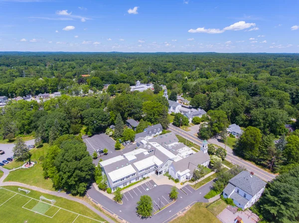 Wayland Historic Town Center Aerial View Summer Boston Post Road Stock ...